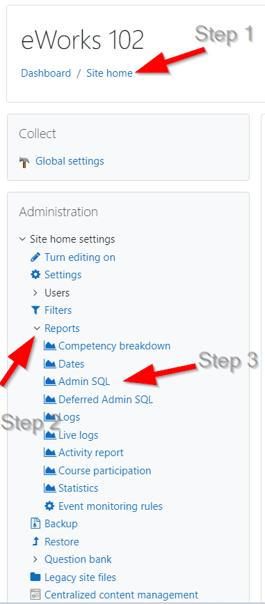 How To Run Moodle Reports Using Sql Queries Eworks Support
